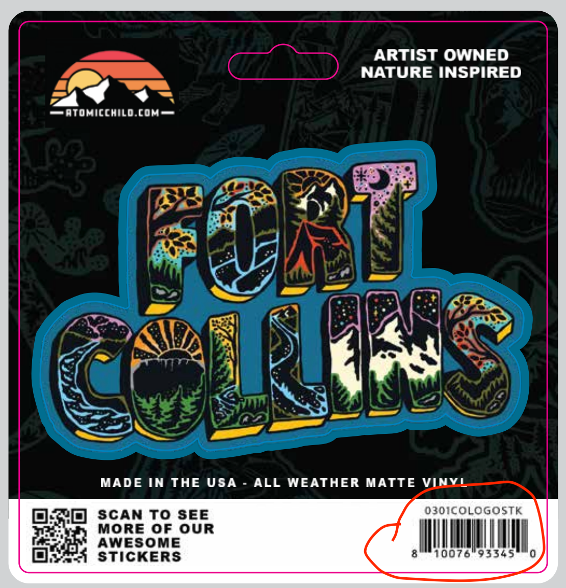 Fort Collins Nameplate Sticker — Atomicchild