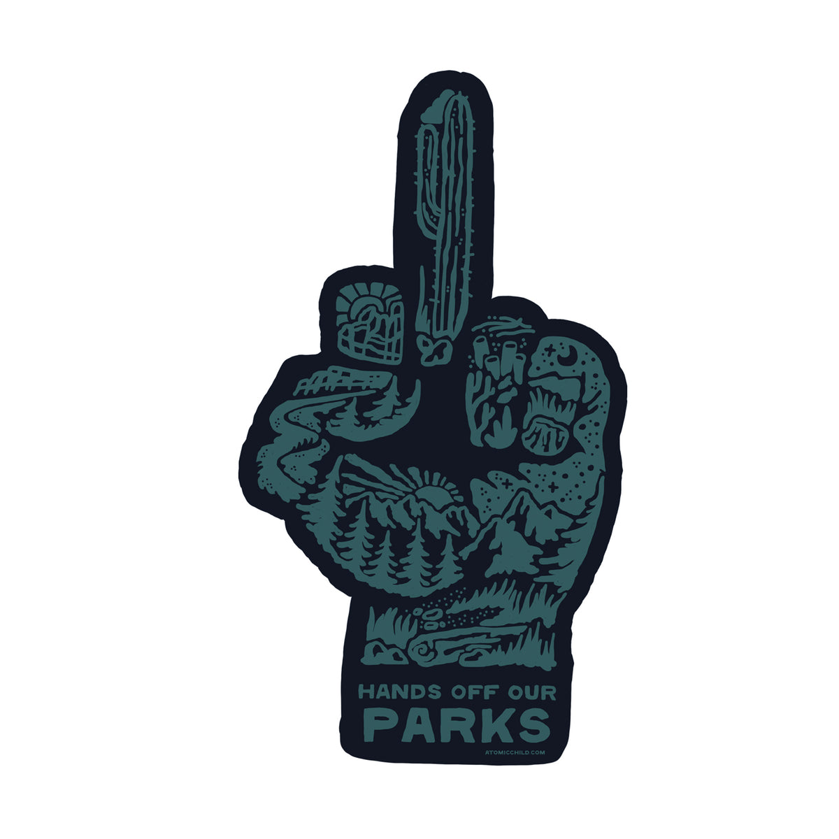 Hands Off Sticker — Atomicchild