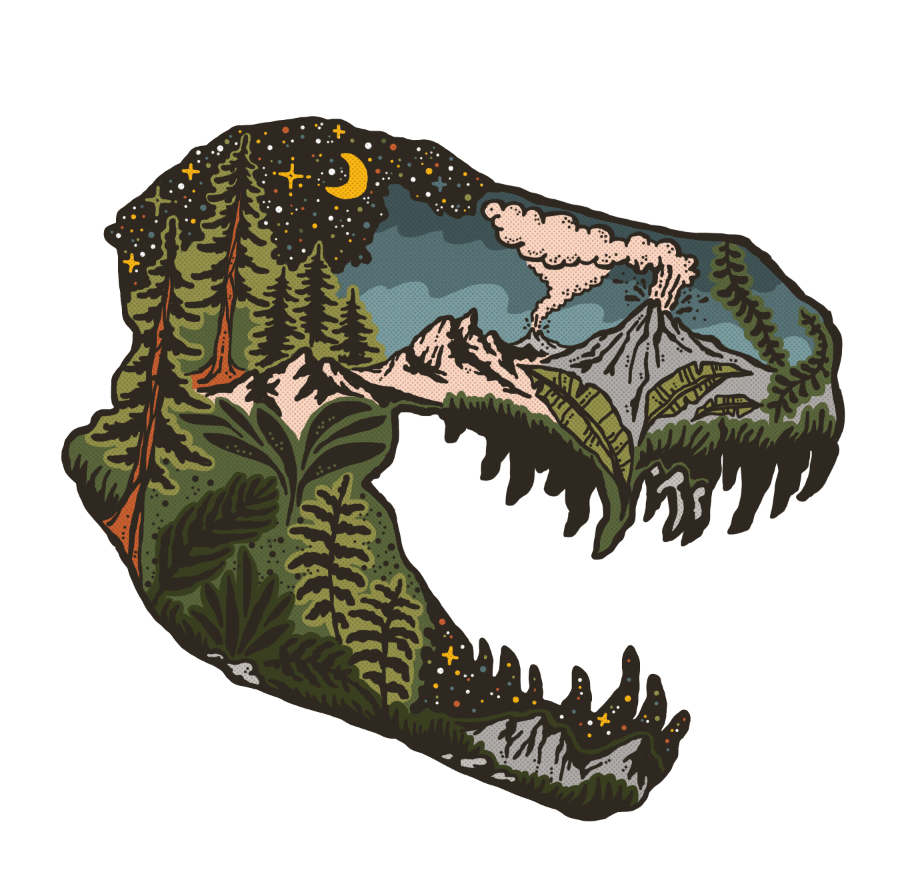 T-Rex Face Sticker — Atomicchild