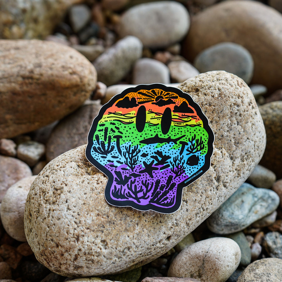 Happy Clam Sticker — Atomicchild