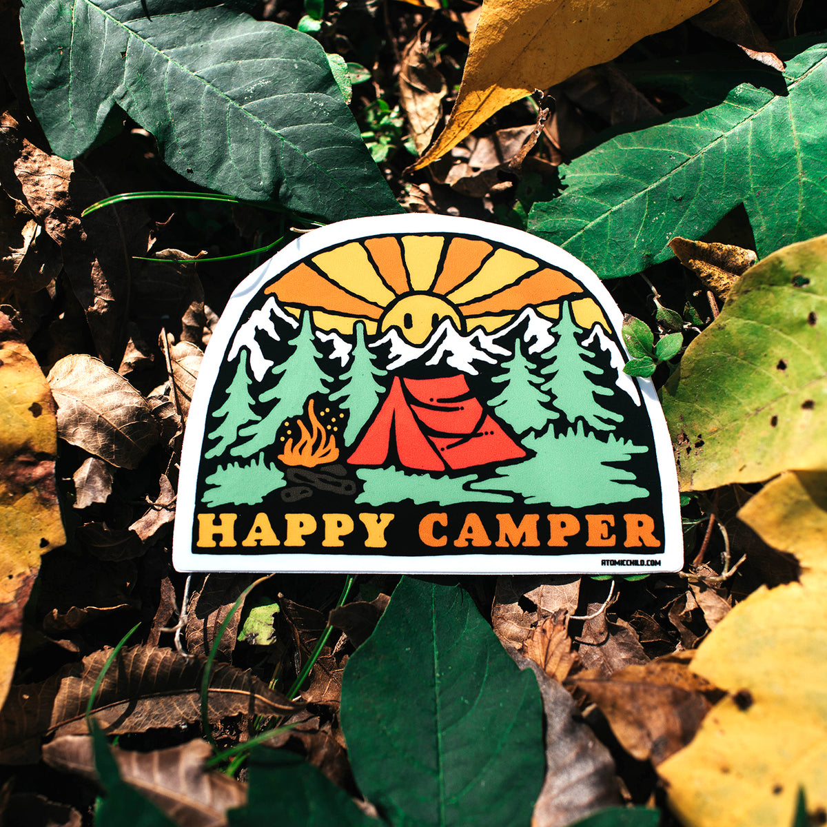 Happy Camper Sticker — Atomicchild