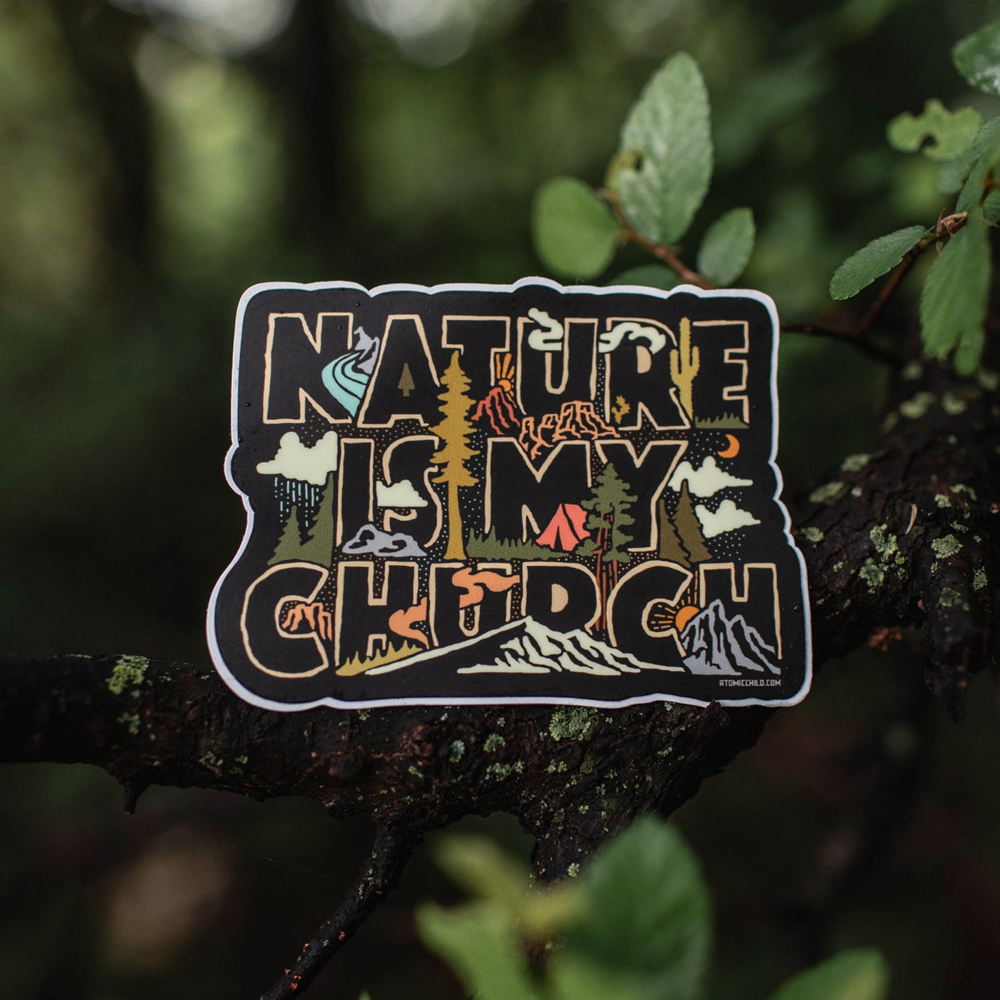 Nature is my Church Sticker — Atomicchild