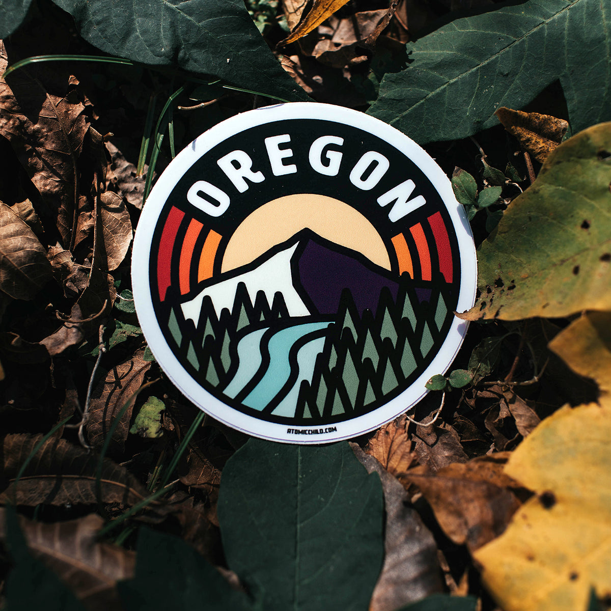 Oregon Circle Sticker — Atomicchild