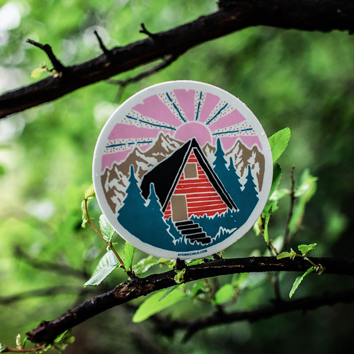 Retro Cabin Sticker — Atomicchild