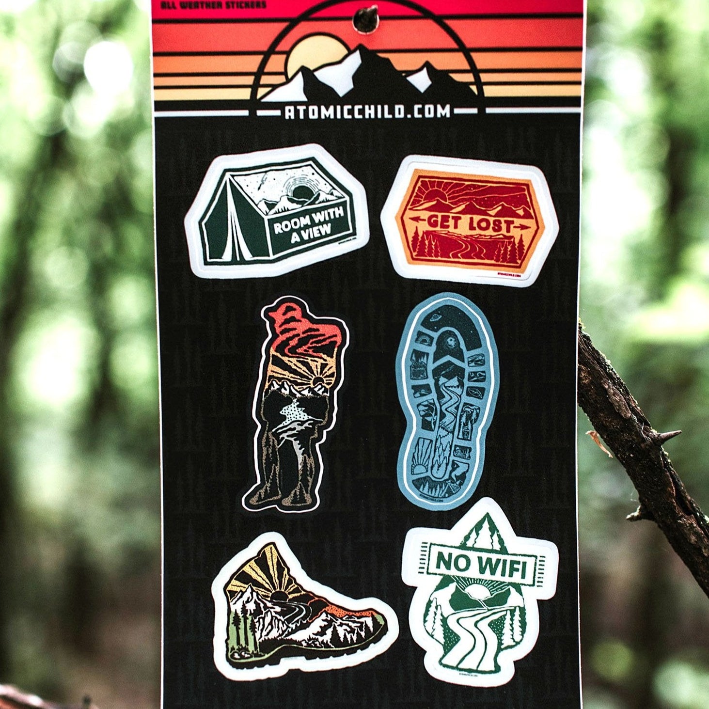 Hiking Mini Sticker Sheet — Atomicchild